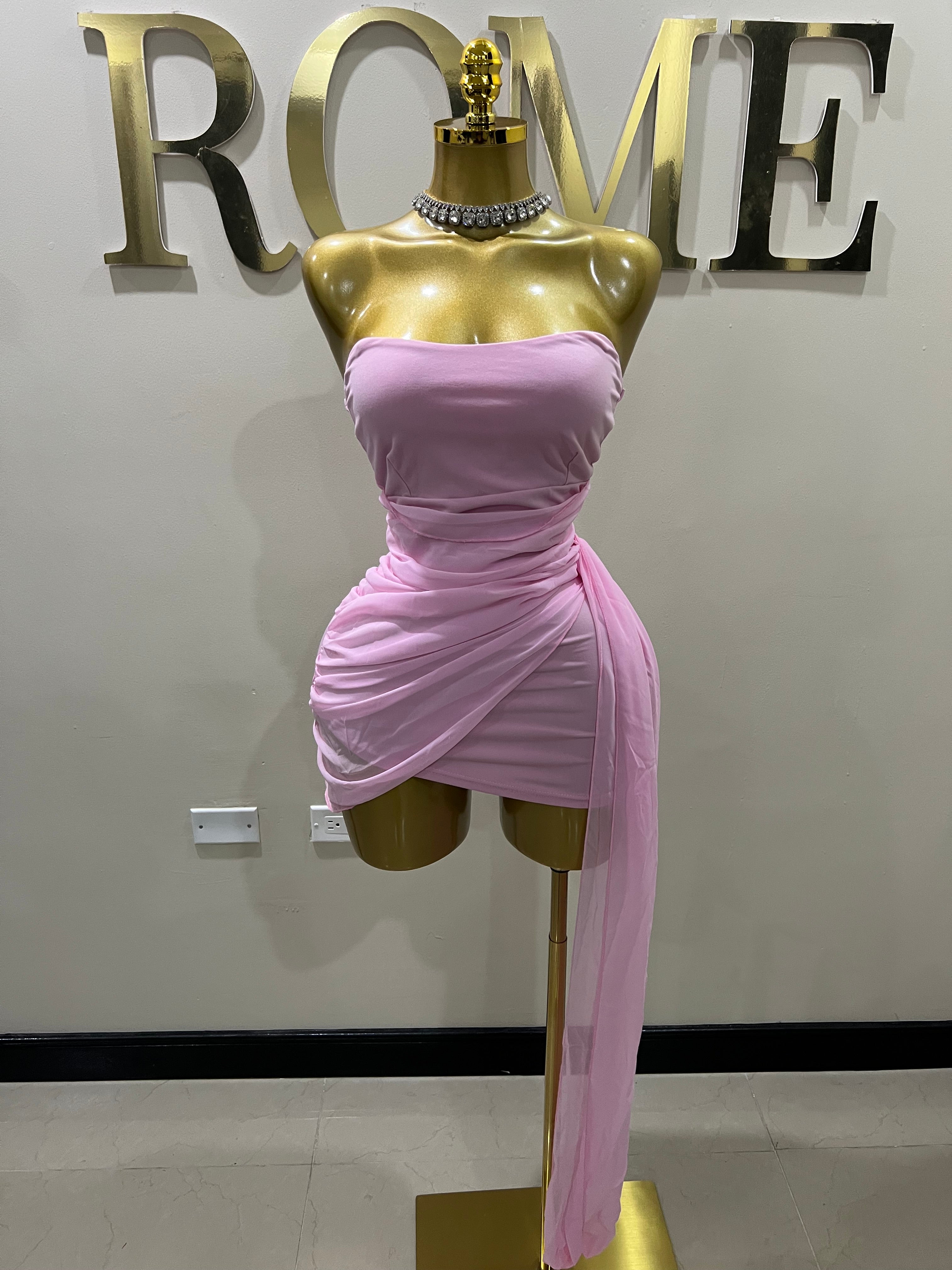 Porsha Allegra Princess Super Mini Dress (Light - Pink) – Rome Fashion ...