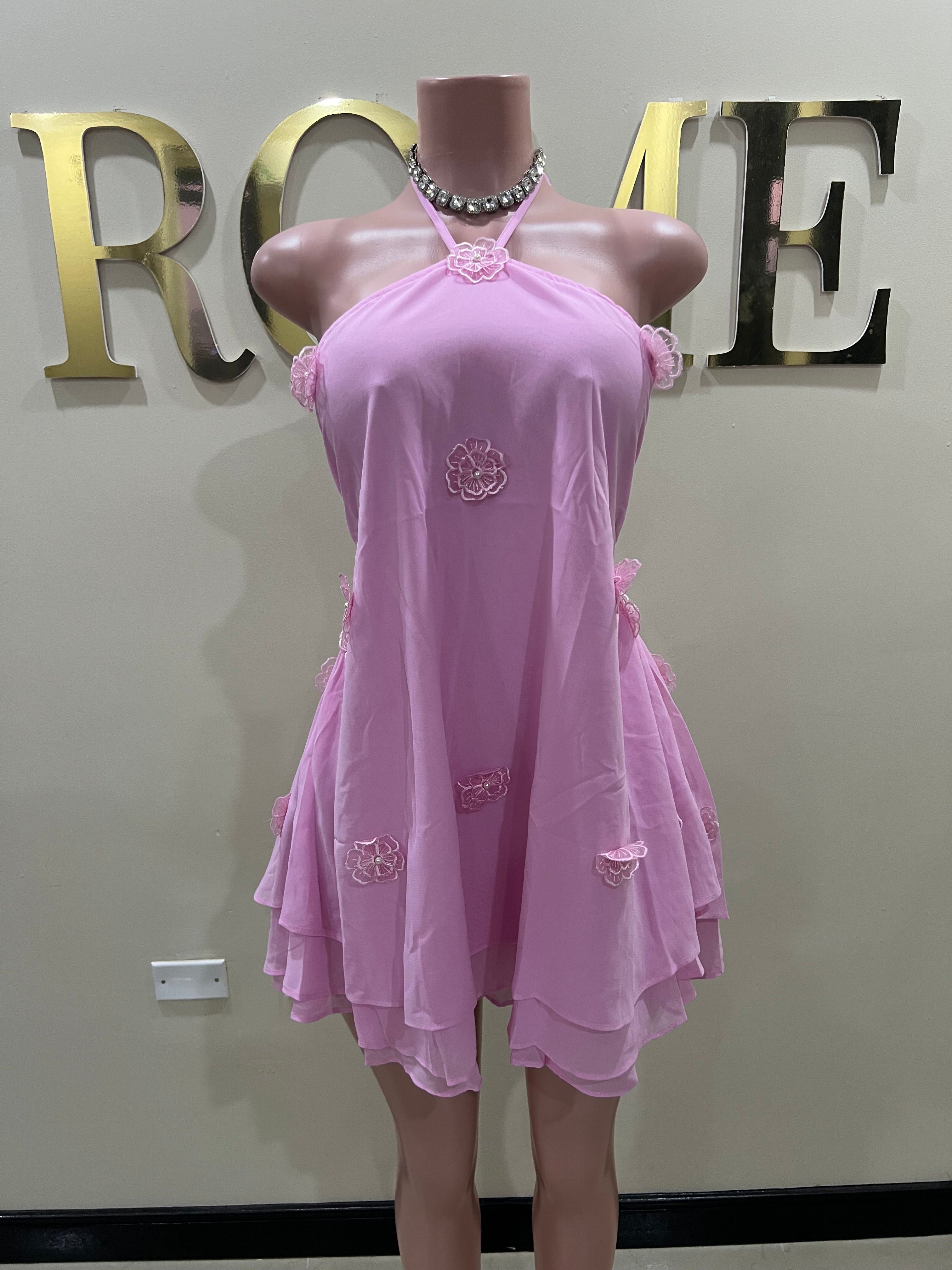 Rumi Petal Dress (Pink) – Rome Fashion House