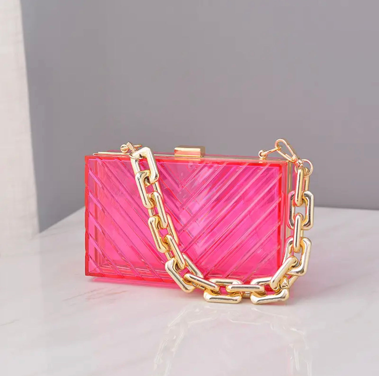 Truth Transparent Design Purse (Pink) – Rome Fashion House
