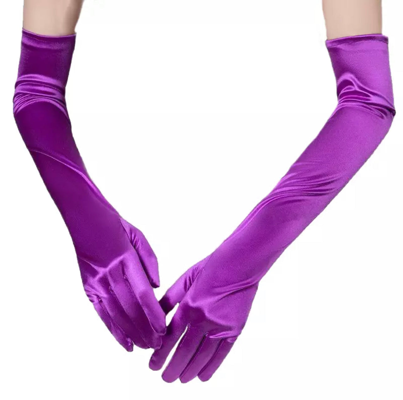 Long Satin Gloves Purple Rome Fashion House Long Satin Gloves Purple Rome Fashion House